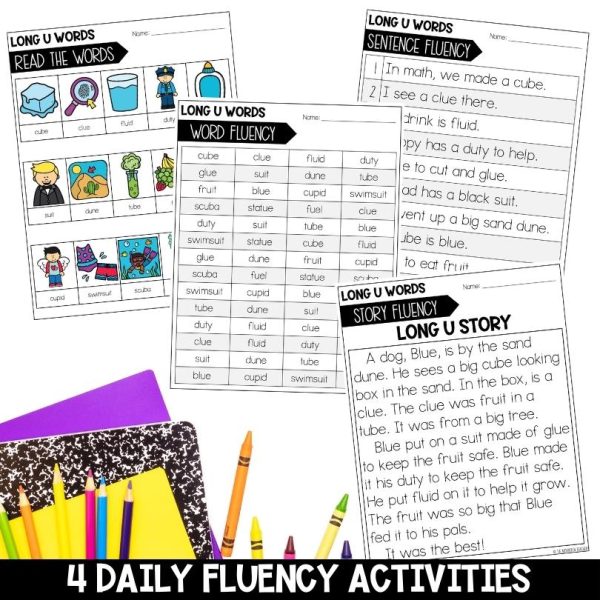 Long U Vowel Teams Worksheets, Activities & Games 1st Grade Phonics or ...