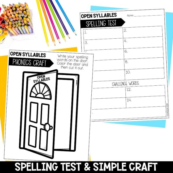 Open Syllables Worksheets, Activities & Games for 2nd Grade Phonics ...