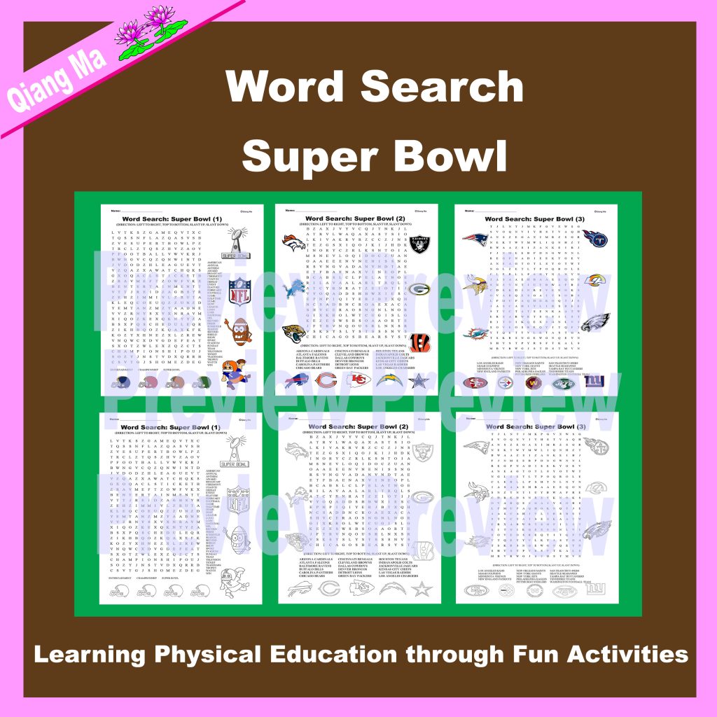 Super Bowl Word Search: Super Bowl/American Football - Made By Teachers