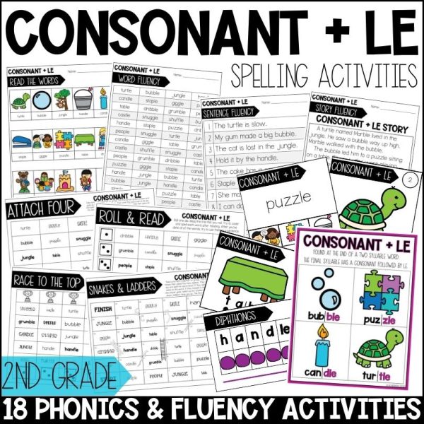 Consonant LE Worksheets, Activities & Games for 2nd Grade Phonics or ...