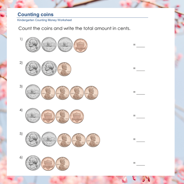 Coin Counting Adventures Kindergarten Worksheets for Mastering Money ...