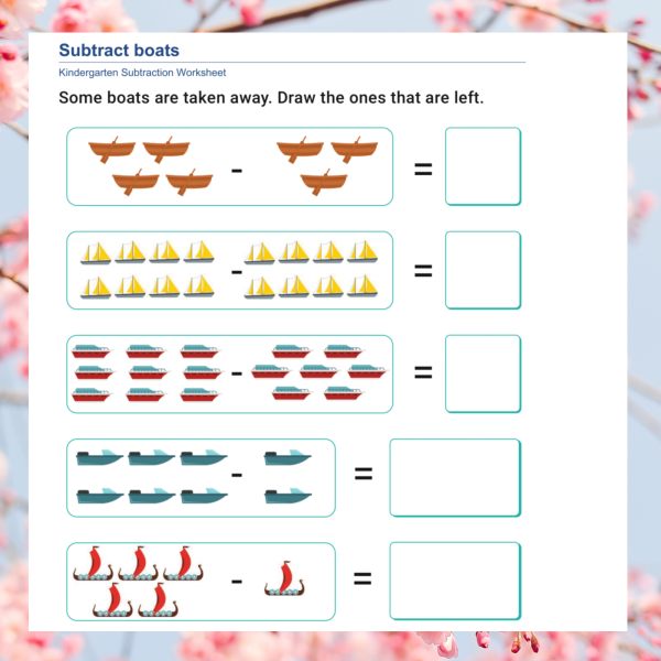 Subtraction Safari Engaging Worksheets for Preschool and Kindergarten ...