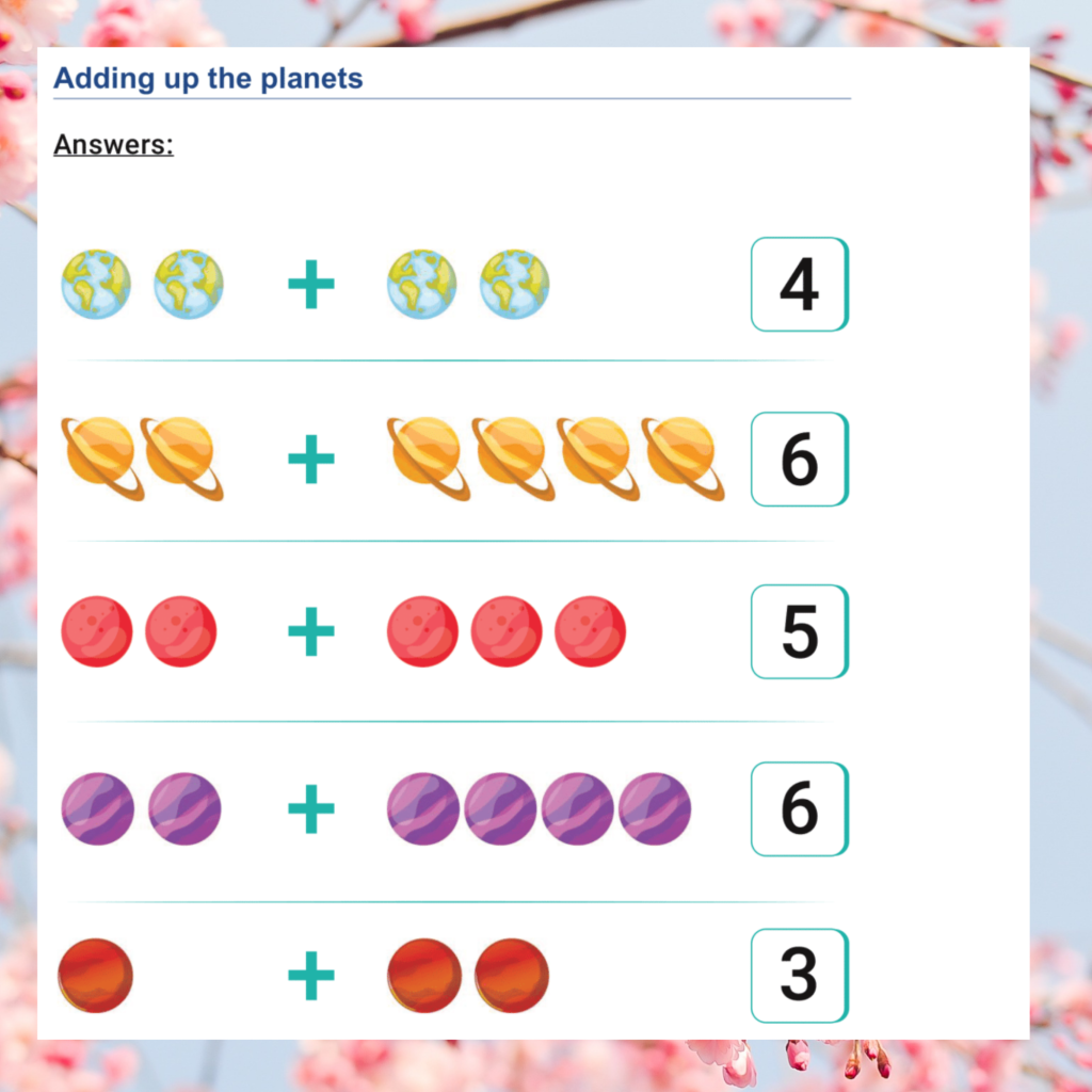 Visual Addition Mastery Worksheets for Building Basic Skills with ...
