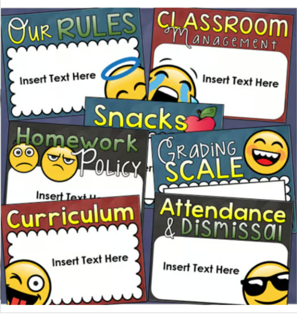 Back to School Open House Meet the Teacher Emoji Smiley Face Theme ...