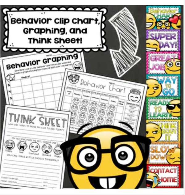 Emoji Theme Class Decor Bundle (Behavior Chart, Name Plates, Labels ...