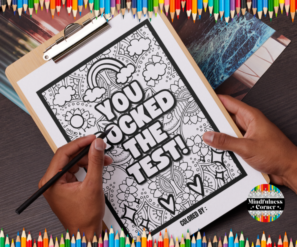 State Testing Encouragement Poster, State Testing Mindfulness Coloring ...