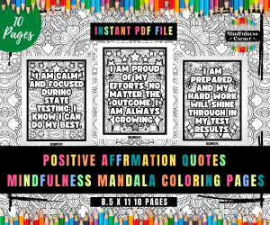 Coloring Pages Positive Affirmation Quotes State Testing Growth Mindset ...