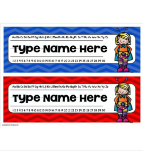Name Tags Plates Desk Labels Superhero Theme Editable - Made By Teachers