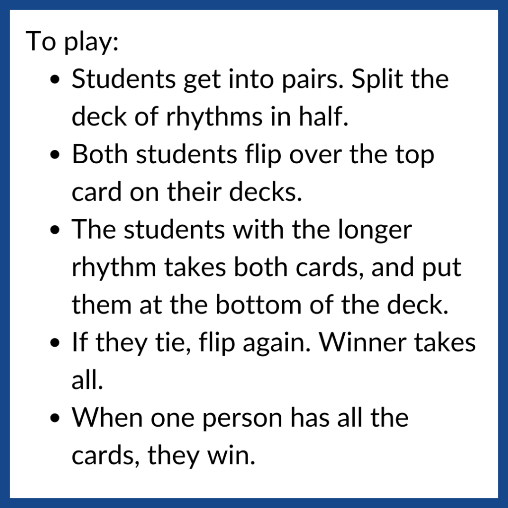Rhythm War Level 1 Music Card Game for General Music Centers | Made By ...