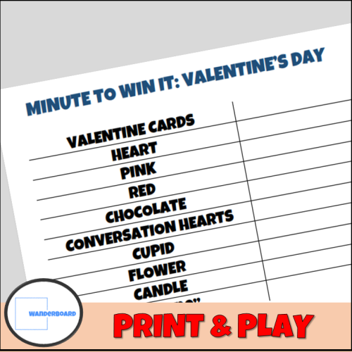 Valentine's Day Activity Game Minute to Win It Printable - Made By Teachers