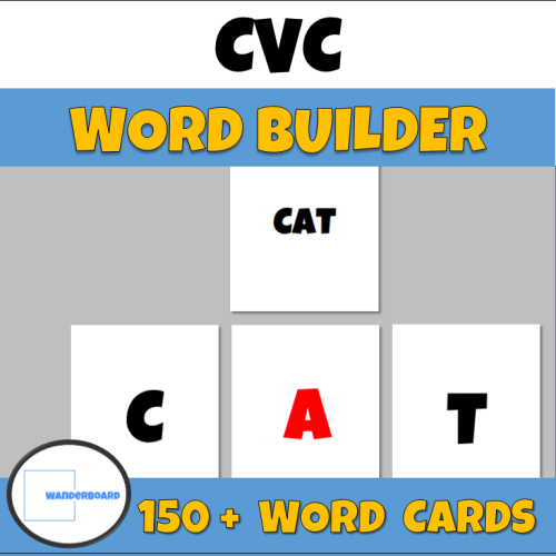 CVC Word Building Activity Game Phonics PreK Kindergarten 1st Grade ...