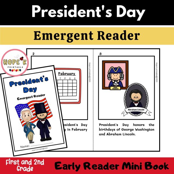 President's Day Emergent Reader | Coloring Pages and Activities |Early ...
