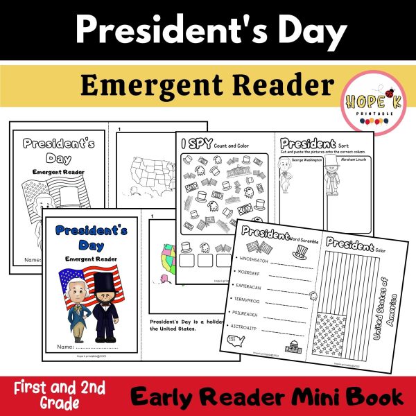 President's Day Emergent Reader | Coloring Pages and Activities |Early ...