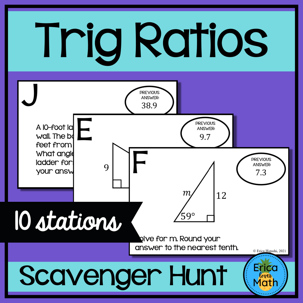 Trig Ratios Activity Scavenger Hunt - Made By Teachers