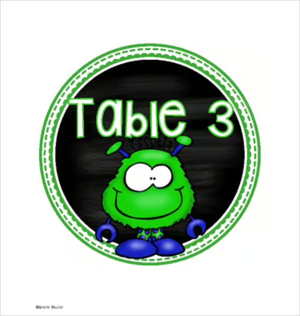 Table Numbers Signs Monster Theme | Made By Teachers