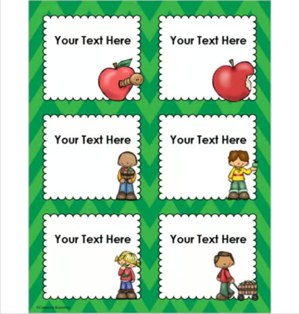 Apple Theme Classroom Labels Decorations Editable Powerpoint | Made By ...