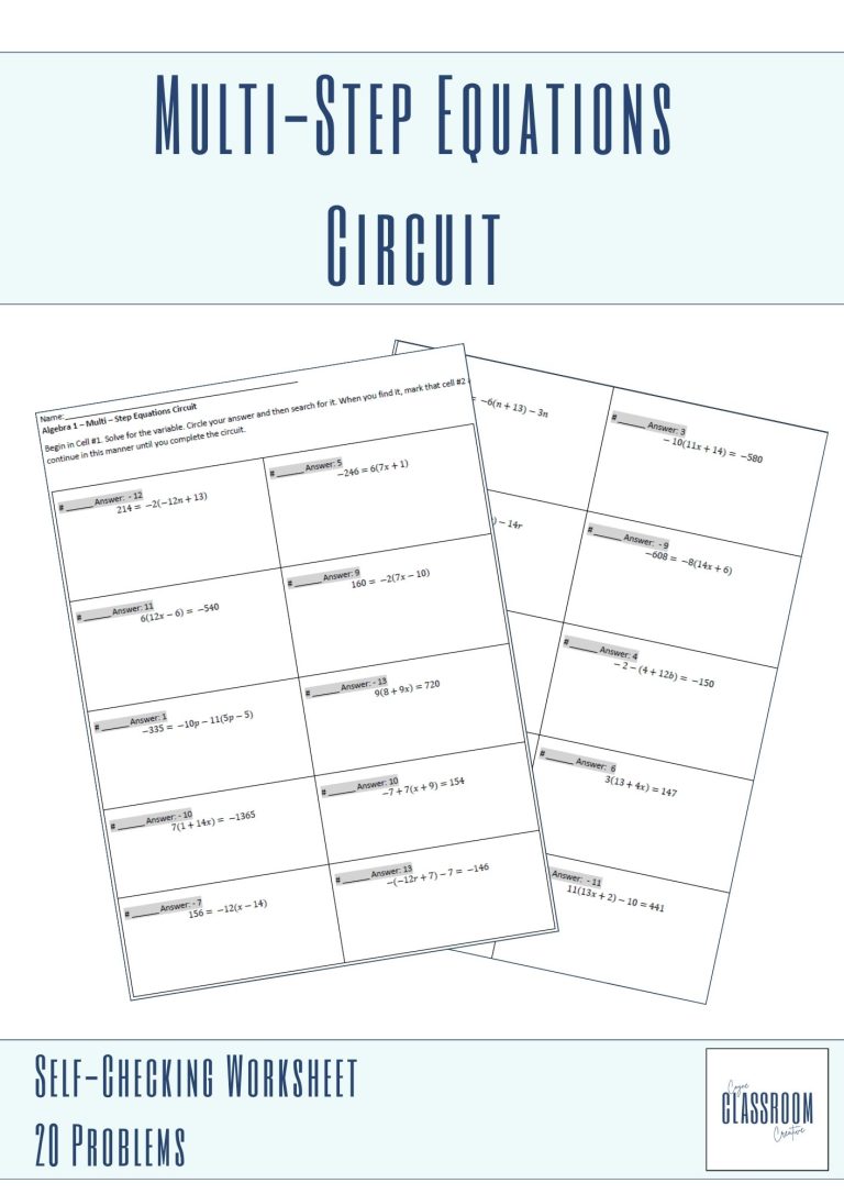 Multi-Step Equations Practice | Made By Teachers