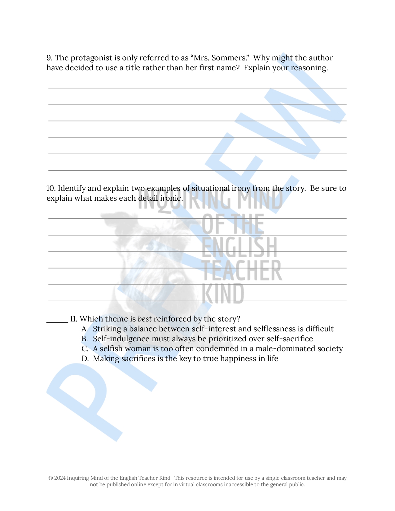 "A Pair of Silk Stockings" by Kate Chopin Quiz, Close Reading, and ...