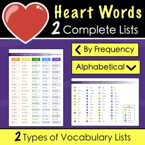 Heart Words | Fry’s First 100 | Build Your Own Digital and Printable ...