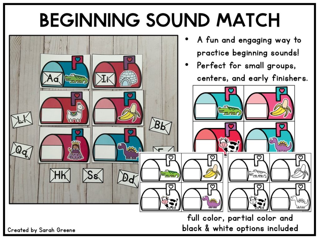 Valentine's Day Beginning Sounds Match | Made By Teachers