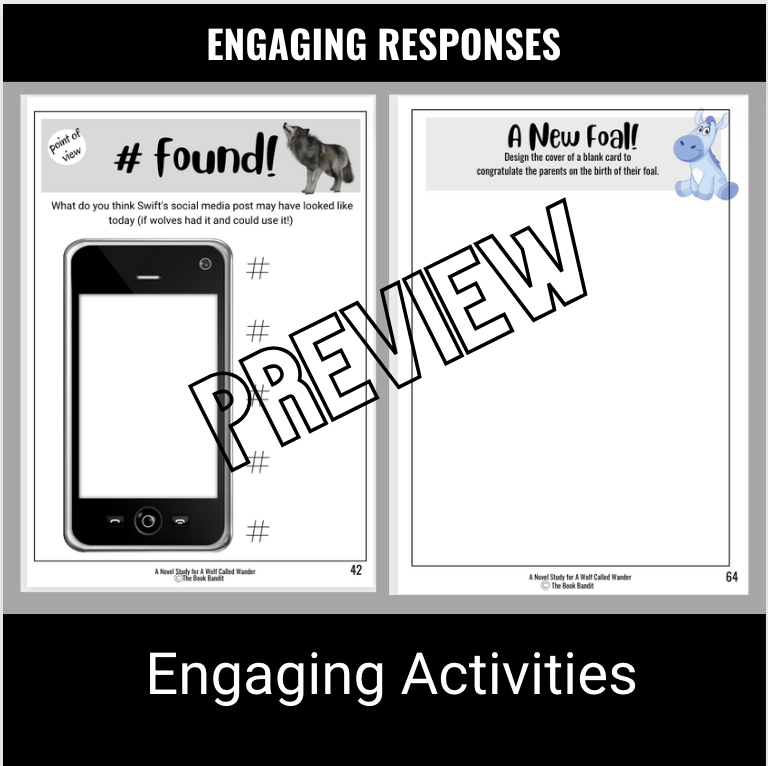 A WOLF CALLED WANDER Novel Study and Reading Comprehension | Made By ...