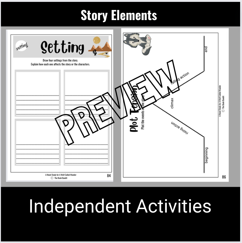 A WOLF CALLED WANDER Novel Study and Reading Comprehension | Made By ...