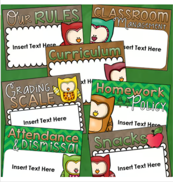 Back to School Open House Meet the Teacher Owl Theme PowerPoint ...