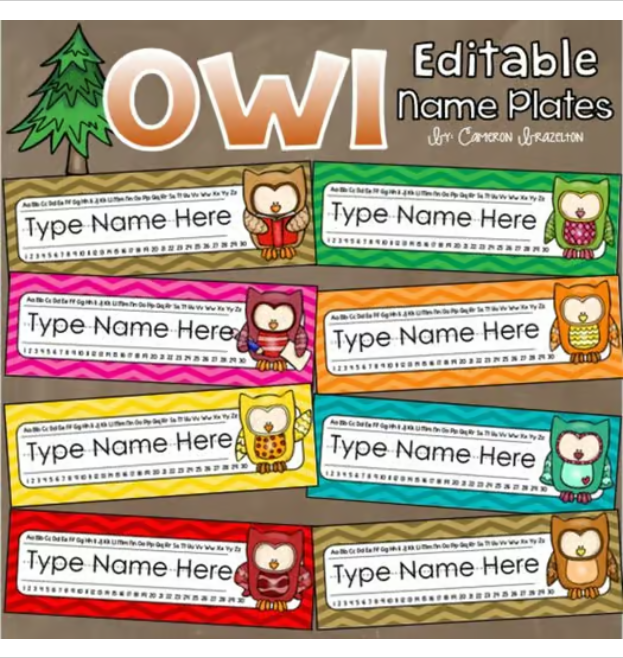 Name Tags Plates Desk Labels Monsters Theme Editable | Made By Teachers