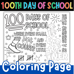100th Day Coloring sheets | 100 Days of School Activities coloring ...