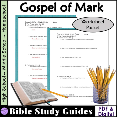 Gospel of Mark Bible Study Activity BUNDLE | Made By Teachers
