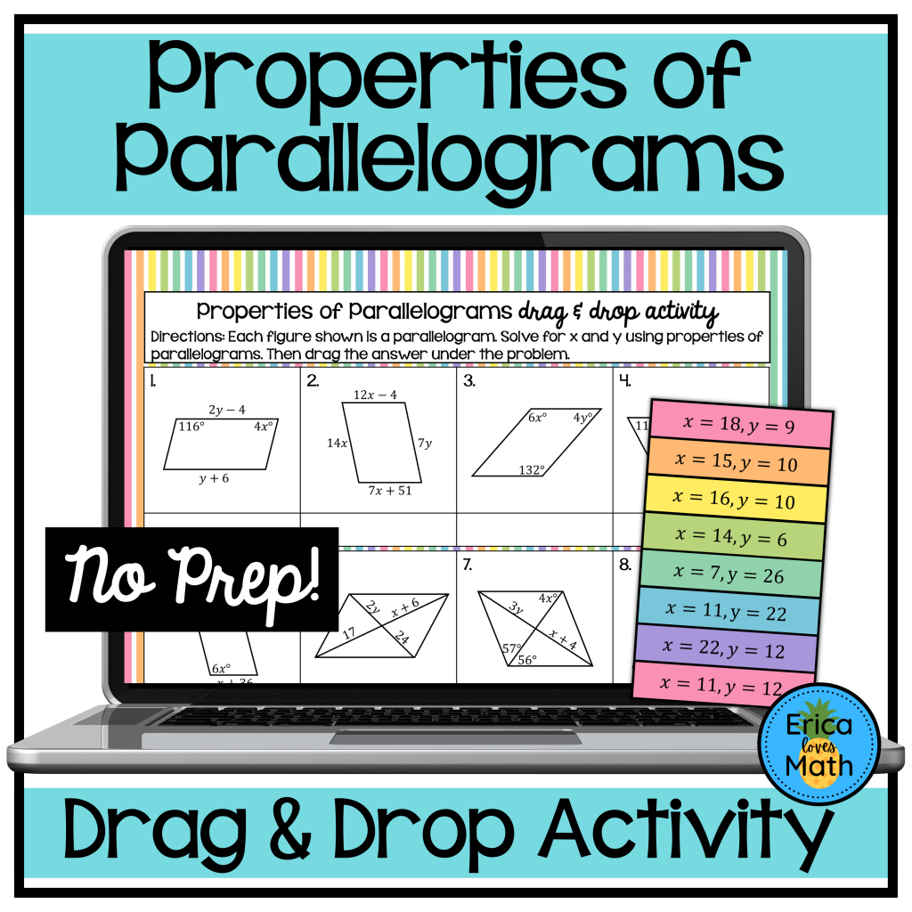 Properties of Parallelograms Digital Drag & Drop Activity | Made By ...