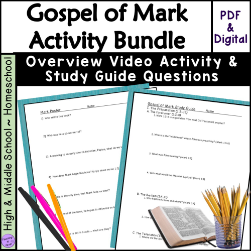 Gospel of Mark Bible Study Activity BUNDLE | Made By Teachers