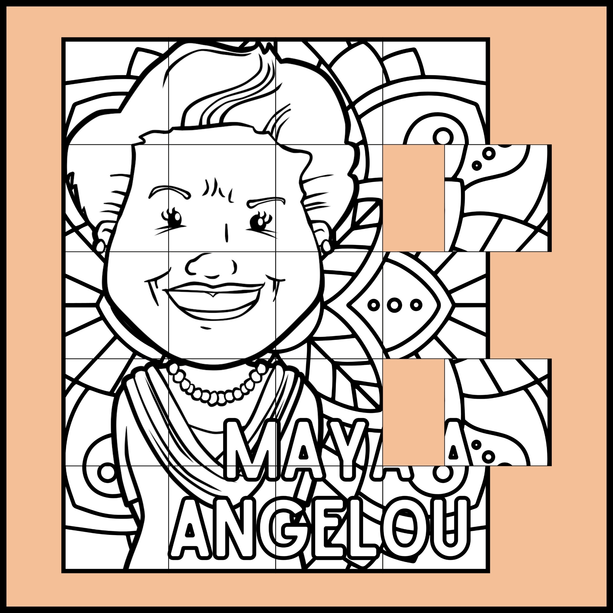 Black History Month Maya Angelou Collaborative Coloring Poster Bulletin ...