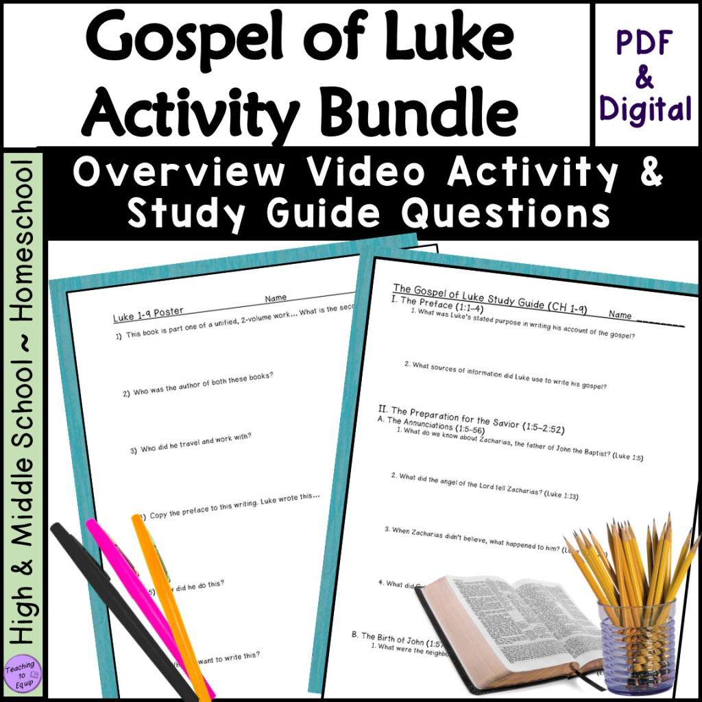 Gospel of Luke Bible Study Activity BUNDLE | Made By Teachers