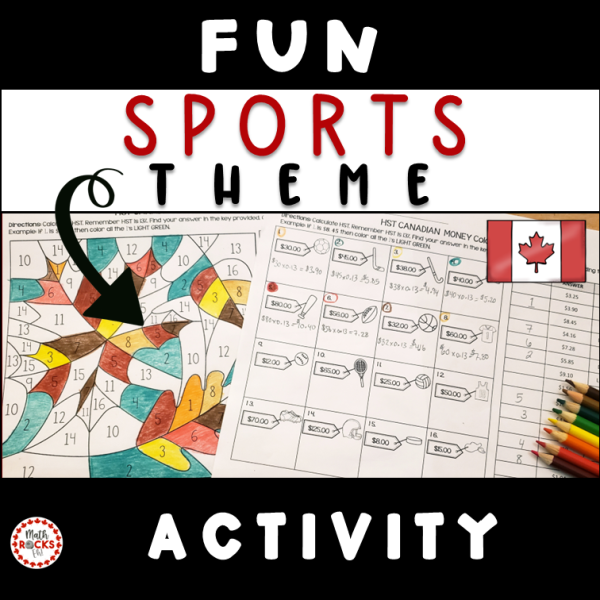 HST Ontario Canada Finance Math Colour By Code Printable Activity 5th ...
