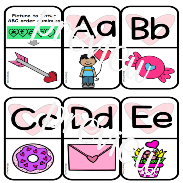 Valentine's Day Letters and Beginning Sounds Alphabet Domino | Made By ...