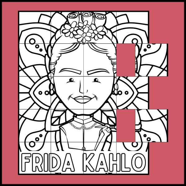 Women's History Month Frida Kahlo Collaborative Coloring Poster ...