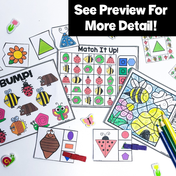 Spring Insects and Bugs Activities | 2D Shapes and Games - Made By Teachers