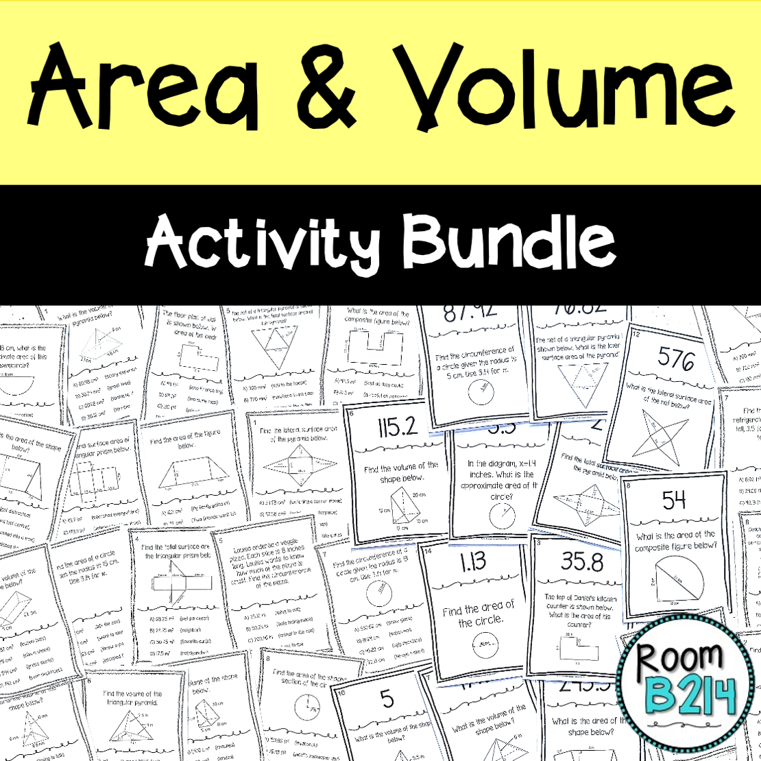 Area and Volume Activity BUNDLE (TEKS 7.9A, 7.9B, 7.9C, 7.9D) | Made By ...