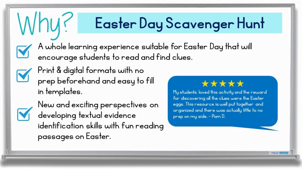 Easter Scavenger Hunt Reading Passages Textual Evidence Spring ...