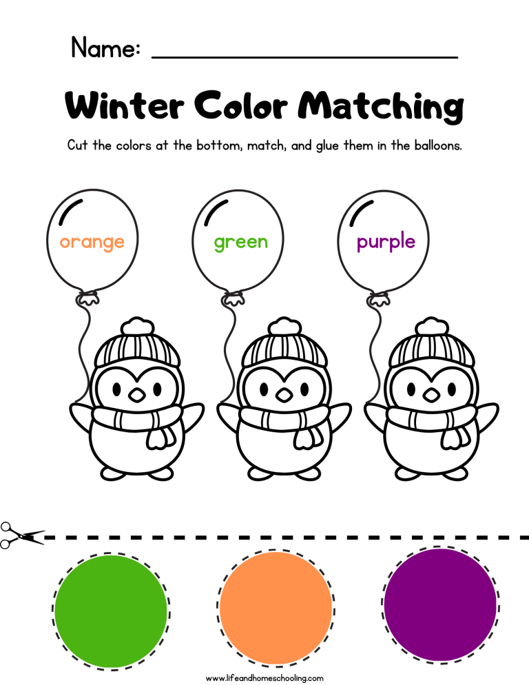 Preschool Winter-Themed Color Matching | Made By Teachers