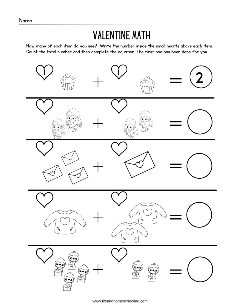 Valentine Addition Worksheet | Made By Teachers