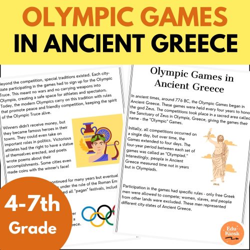 Olympic Games in Ancient Greece Reading Comprehension and Varied ...