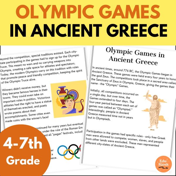 Olympic Games in Ancient Greece Reading Comprehension and Varied ...