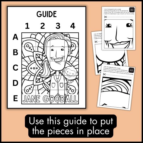 Jane Goodall Collaborative Coloring Art Poster | Women's History Month ...