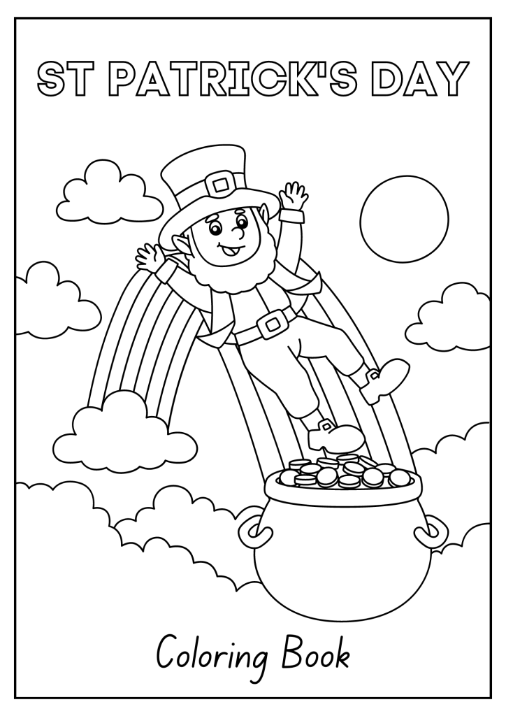 St. Patrick's Day March Coloring Pages - Happy Leprechaun St Patrick's ...