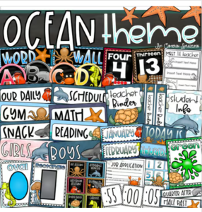 Ocean Underwater Class Decor Bundle (Posters, Binder Covers, Schedule ...