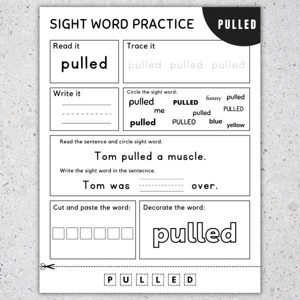Fry Sight Words Practice Worksheets and Activities, 4th 100, SET 1 ...