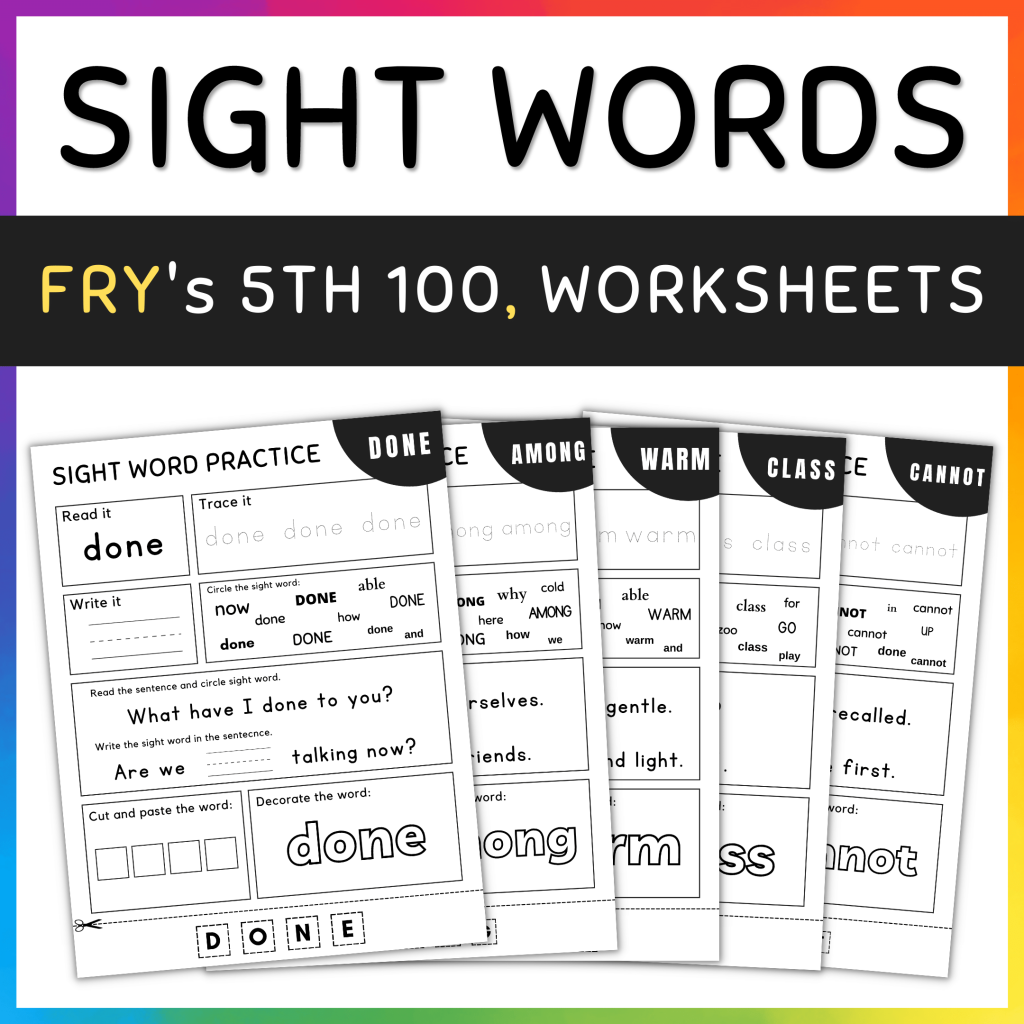 Fry Sight Words Bundle: 1-1000, Sight Word Worksheets & Activities ...