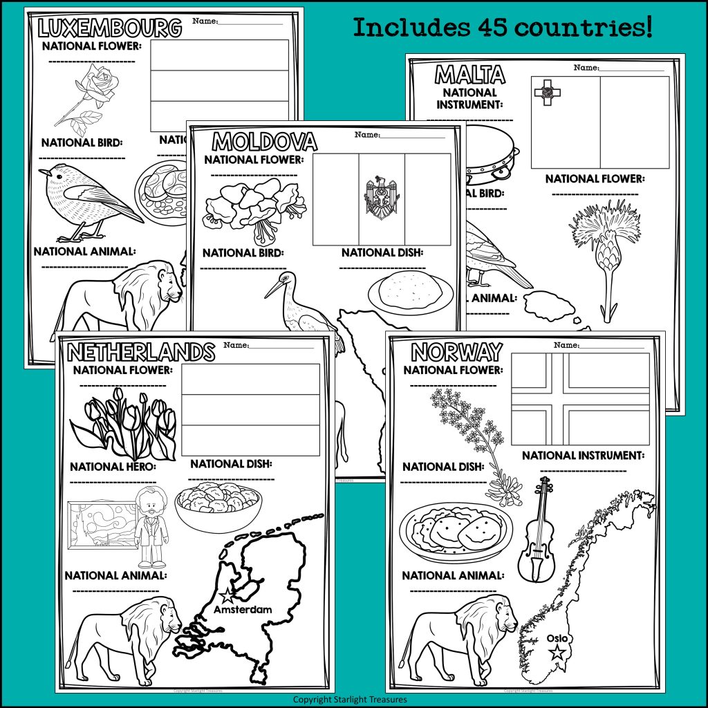 Europe Countries Research Posters - European Country Research Project ...